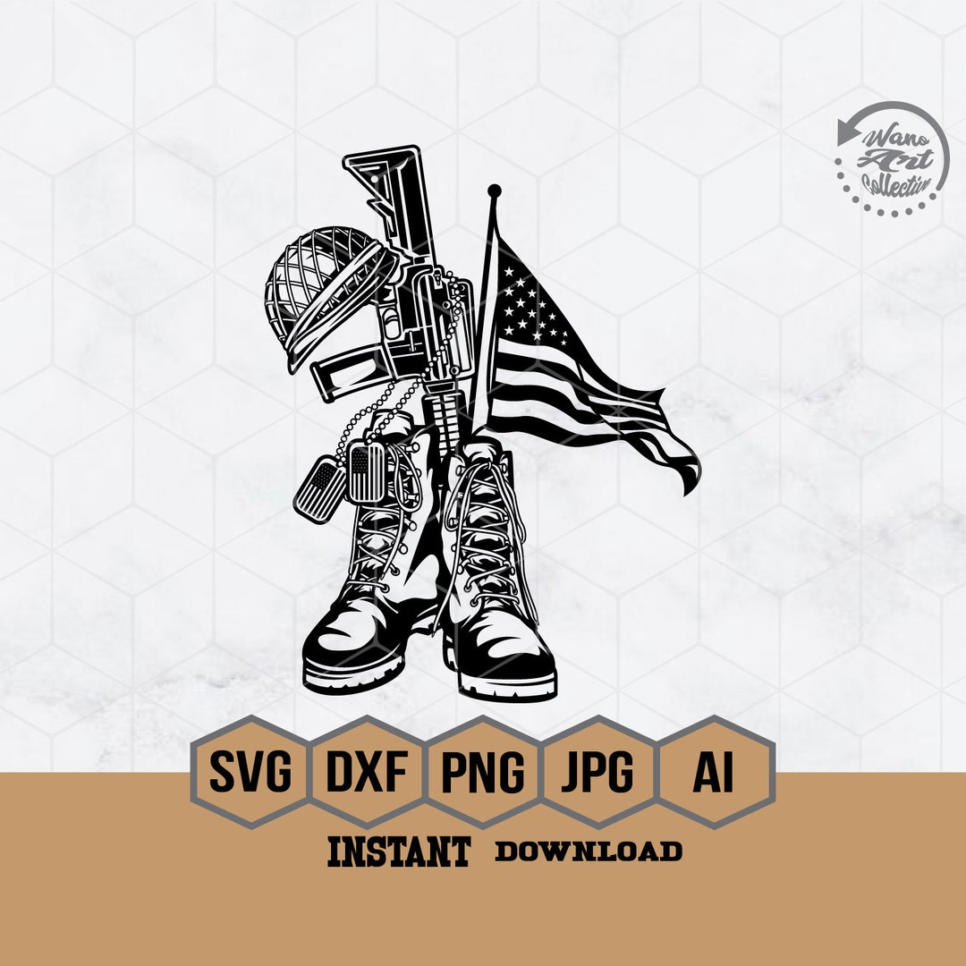 Fallen Soldier Tribute Svg | Veteran Soldier Svg | Military Boots Svg ...
