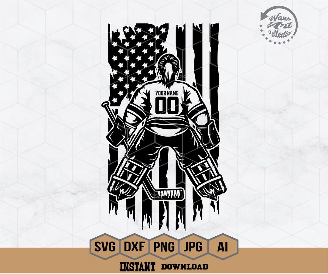 US Goalie Girl Svg | Goalie Player Svg | Goalkeeper Svg | Ice Hockey ...