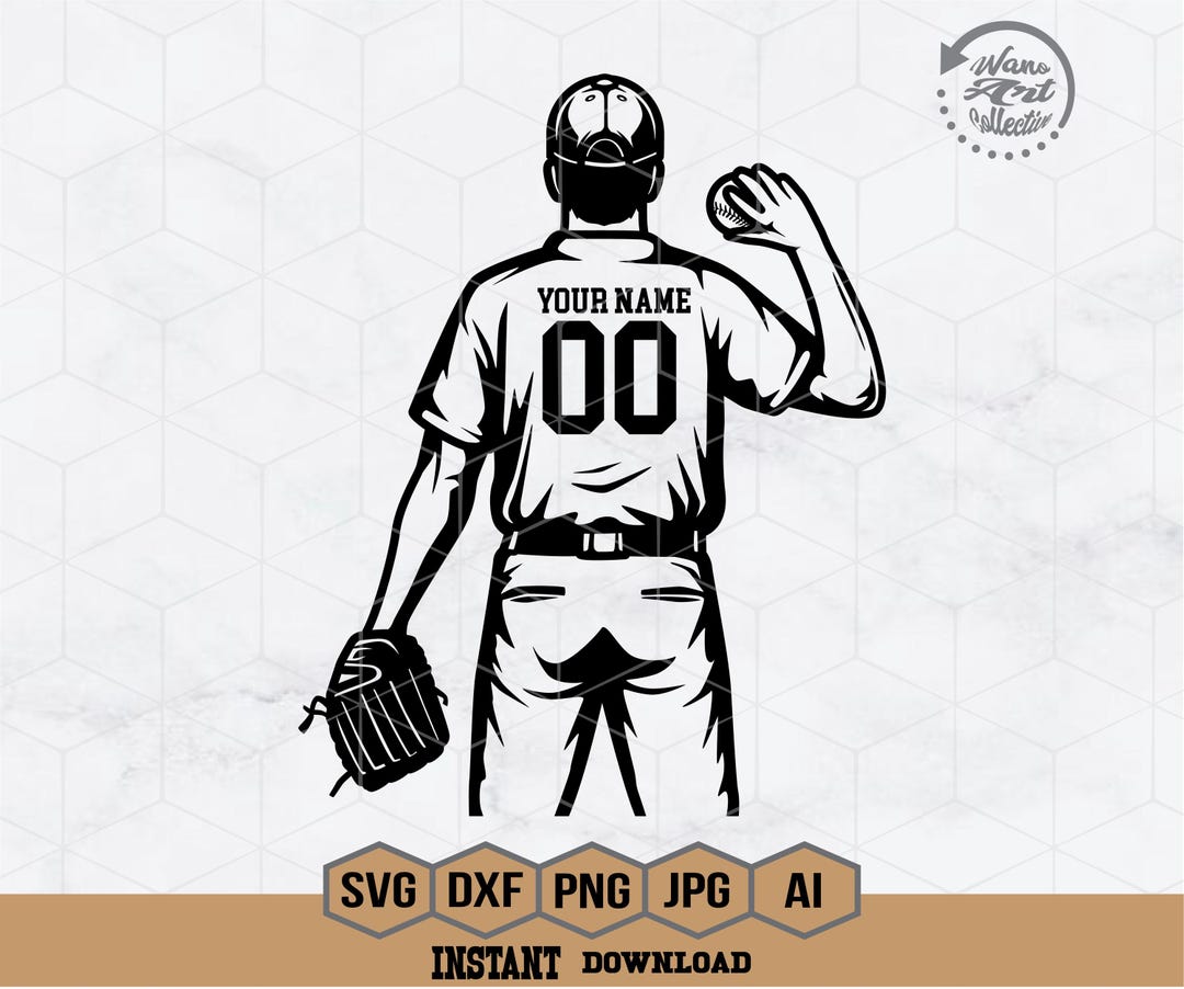 Baseball Pitcher Svg | Personalized Name | Baseball Team Svg | Baseball ...