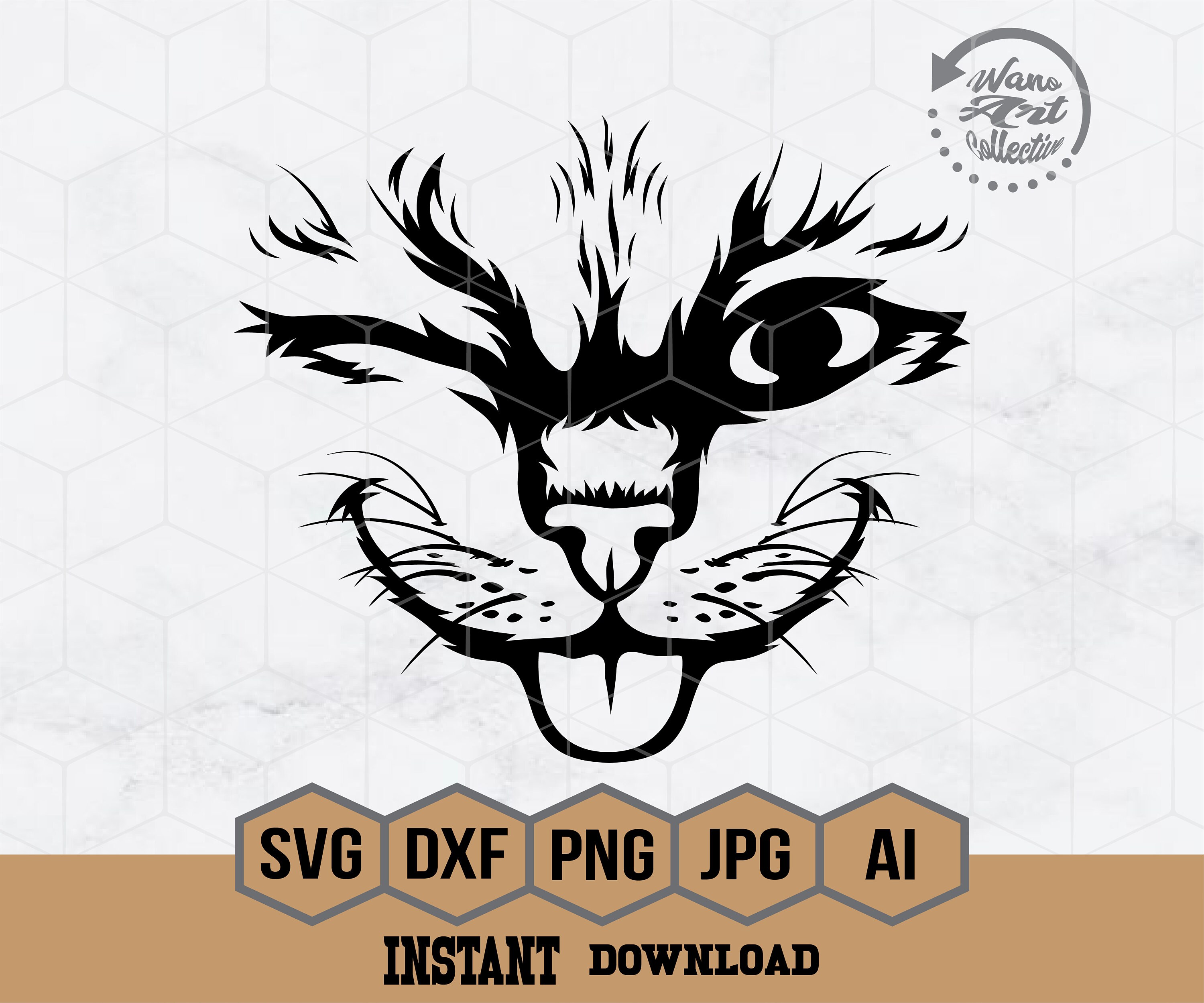 Cat Face Svg Cat Wink Svg Cute Kitten Cat Svg Cute Cat - Etsy