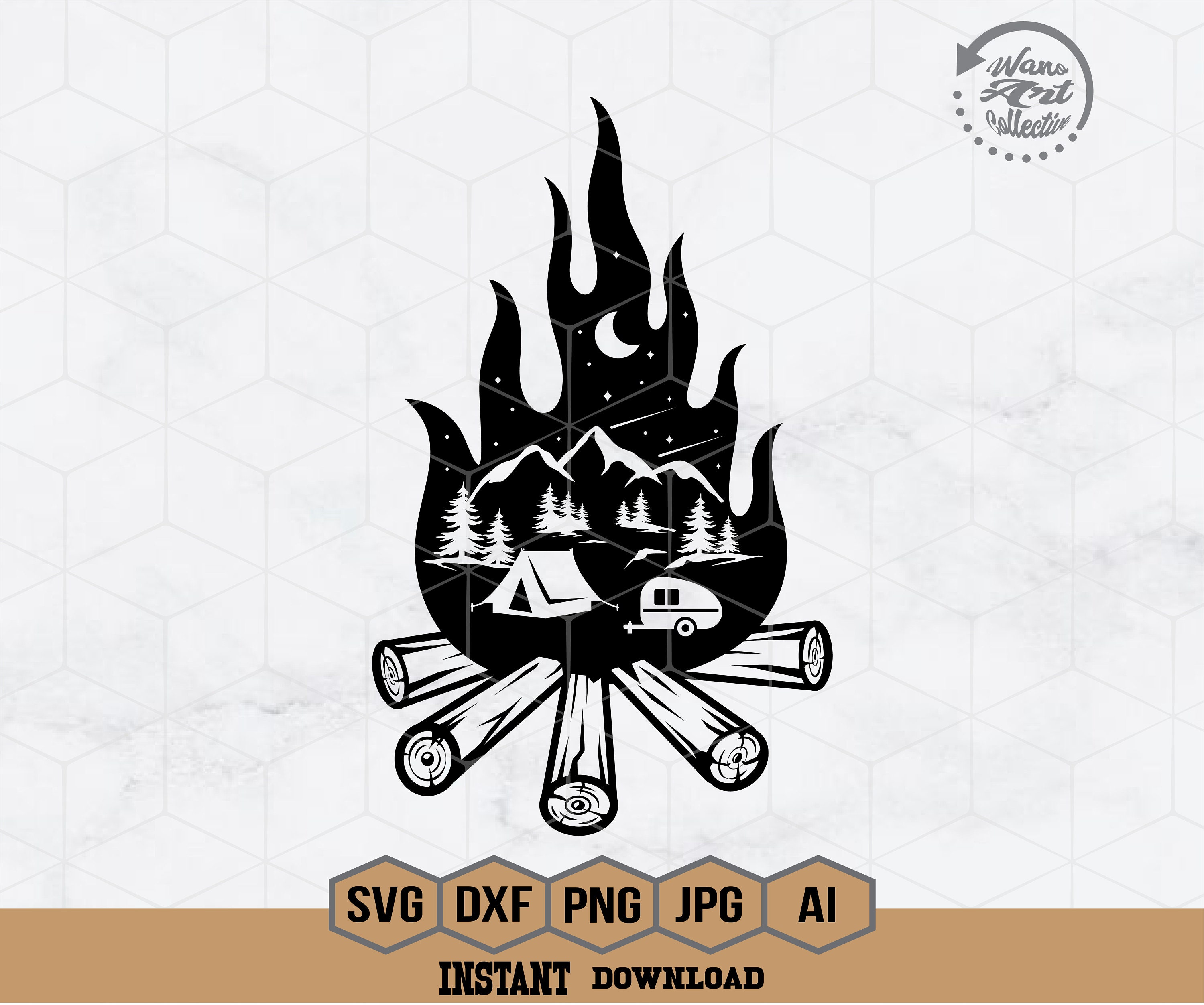 Campfire Svg Camp Life Svg Outdoor Scene Svg Adventure Svg Camp Life ...