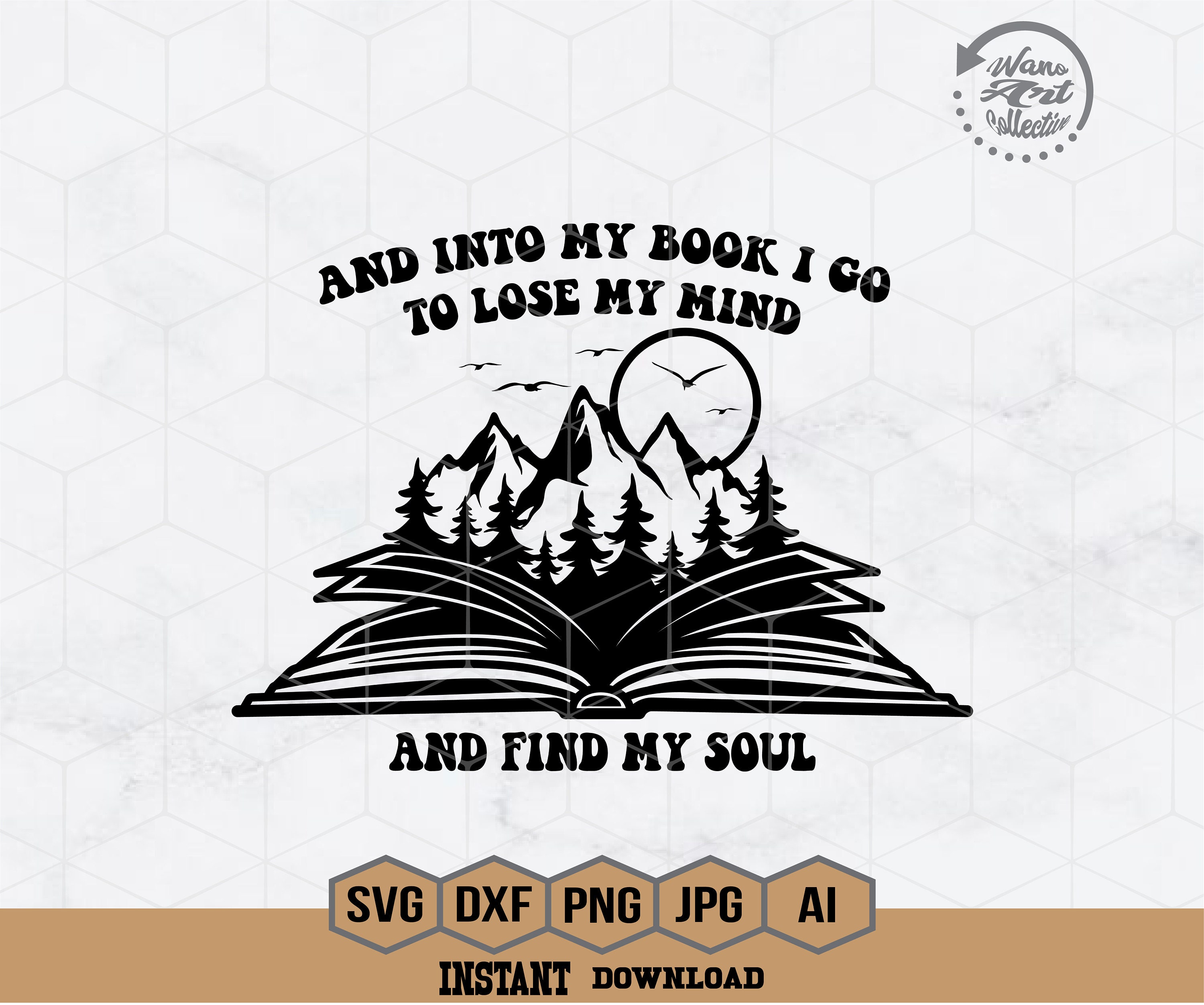 Book With Mountain Svg | Read in Peace Svg | Motivational Svg | and ...
