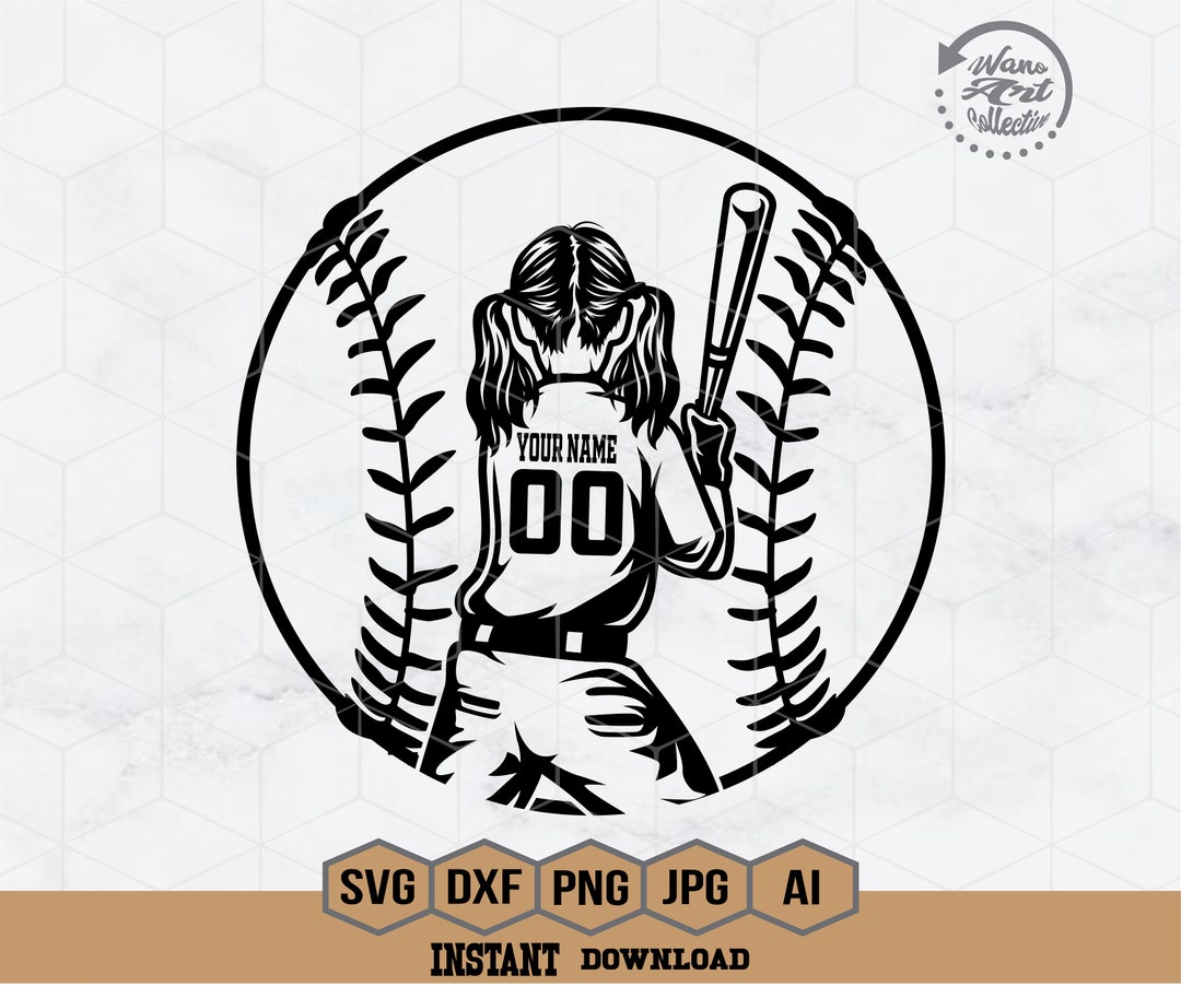 Softball Girl Player Svg | Softball Svg | Softball Kid Svg | Softball ...