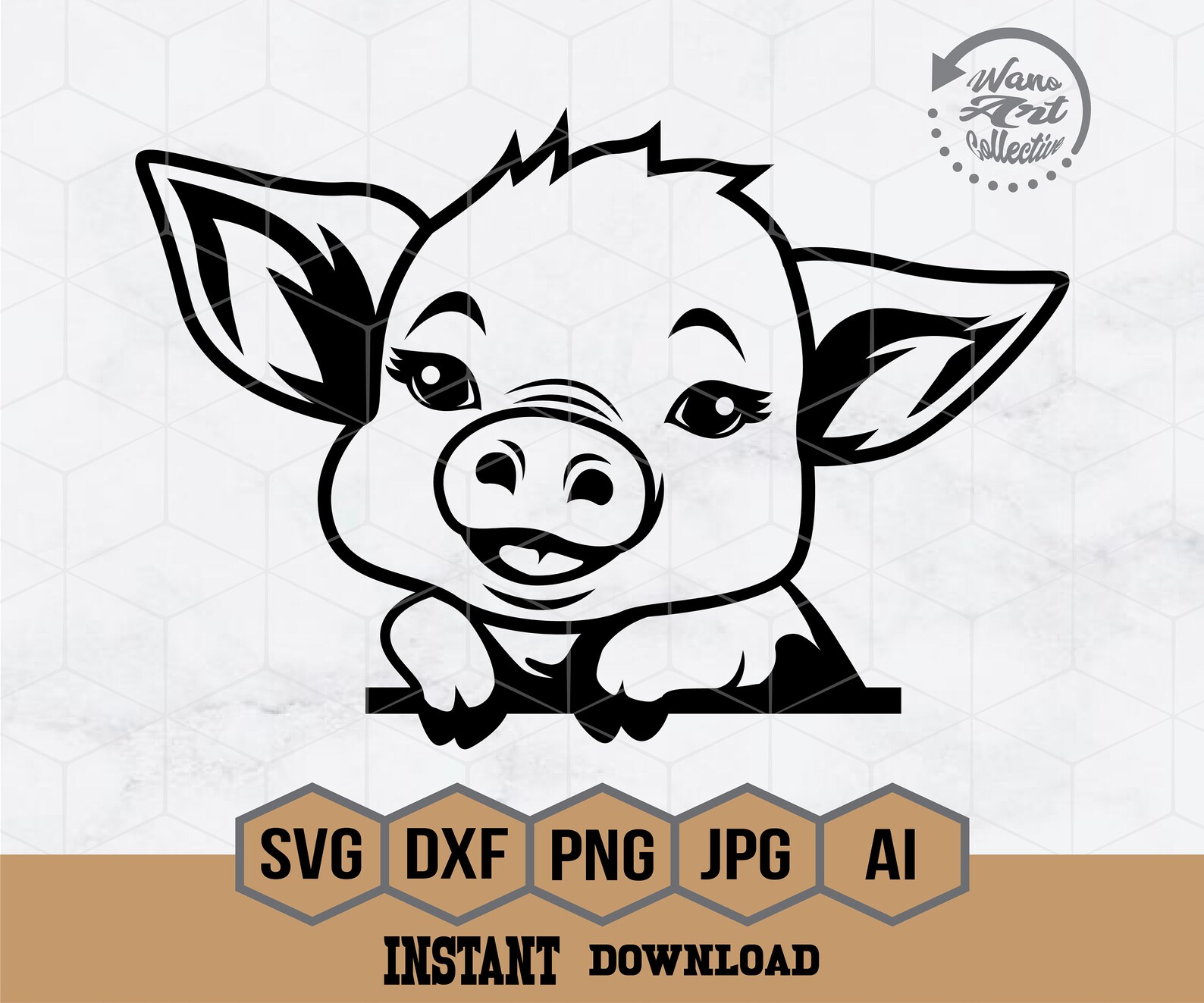 Pig Svg, Baby Pig Svg, Cute Baby Pig Svg, Baby Pig Peeking Svg, Cute ...