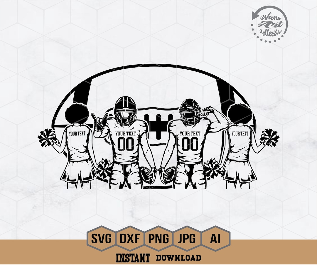 2 Cheerleaders Svg | 2 Football Players Svg | Cheerleader Svg | Cheer ...