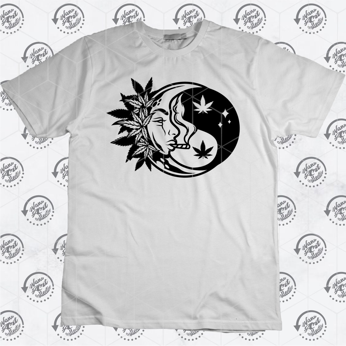 Moon Smoking Joint Svg | Yin Yang Moon Svg | Half Moon Smoking Svg ...