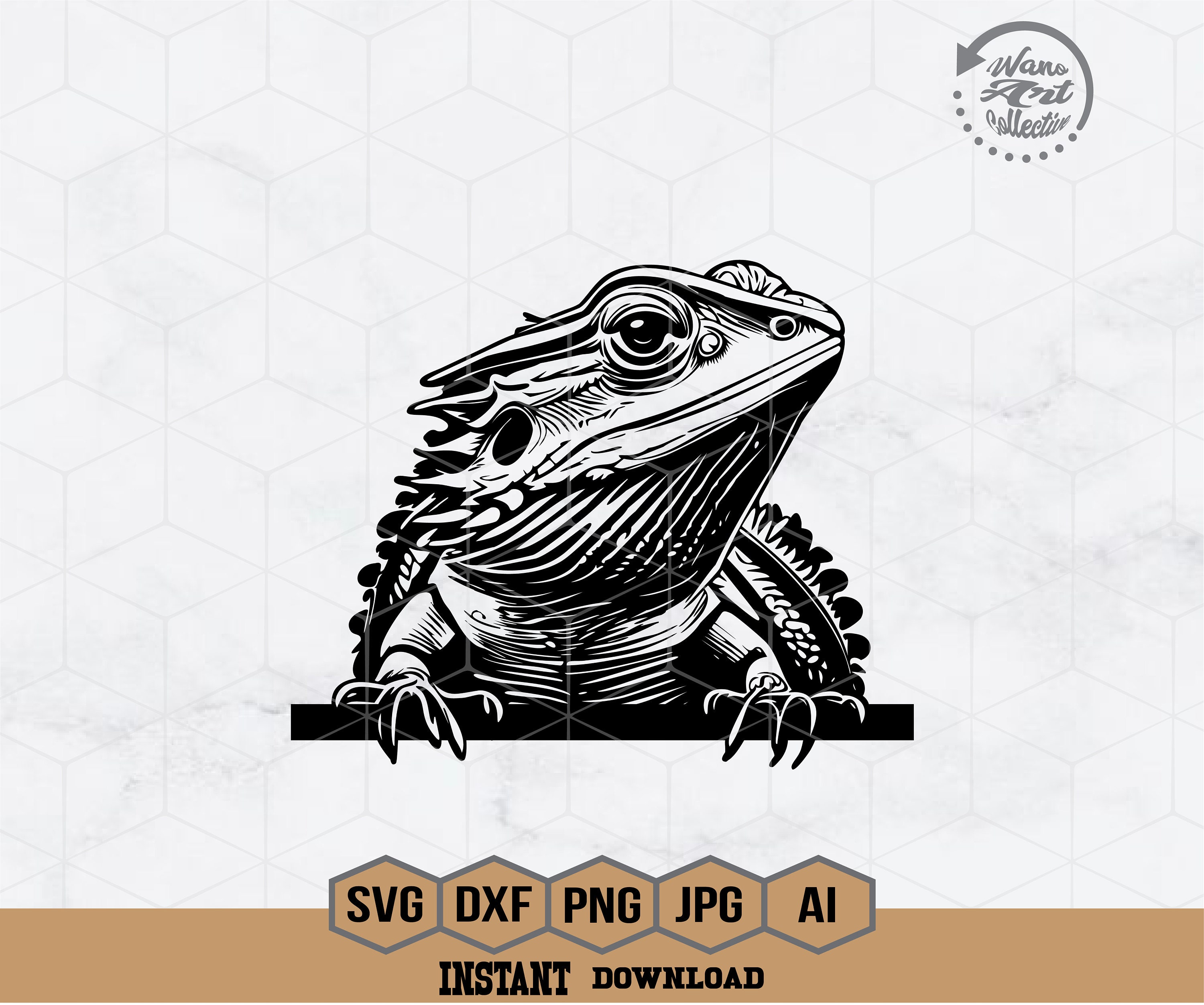 Bearded Dragon Svg | Wild Animal Clipart | Komodo Lizard Cutfile ...