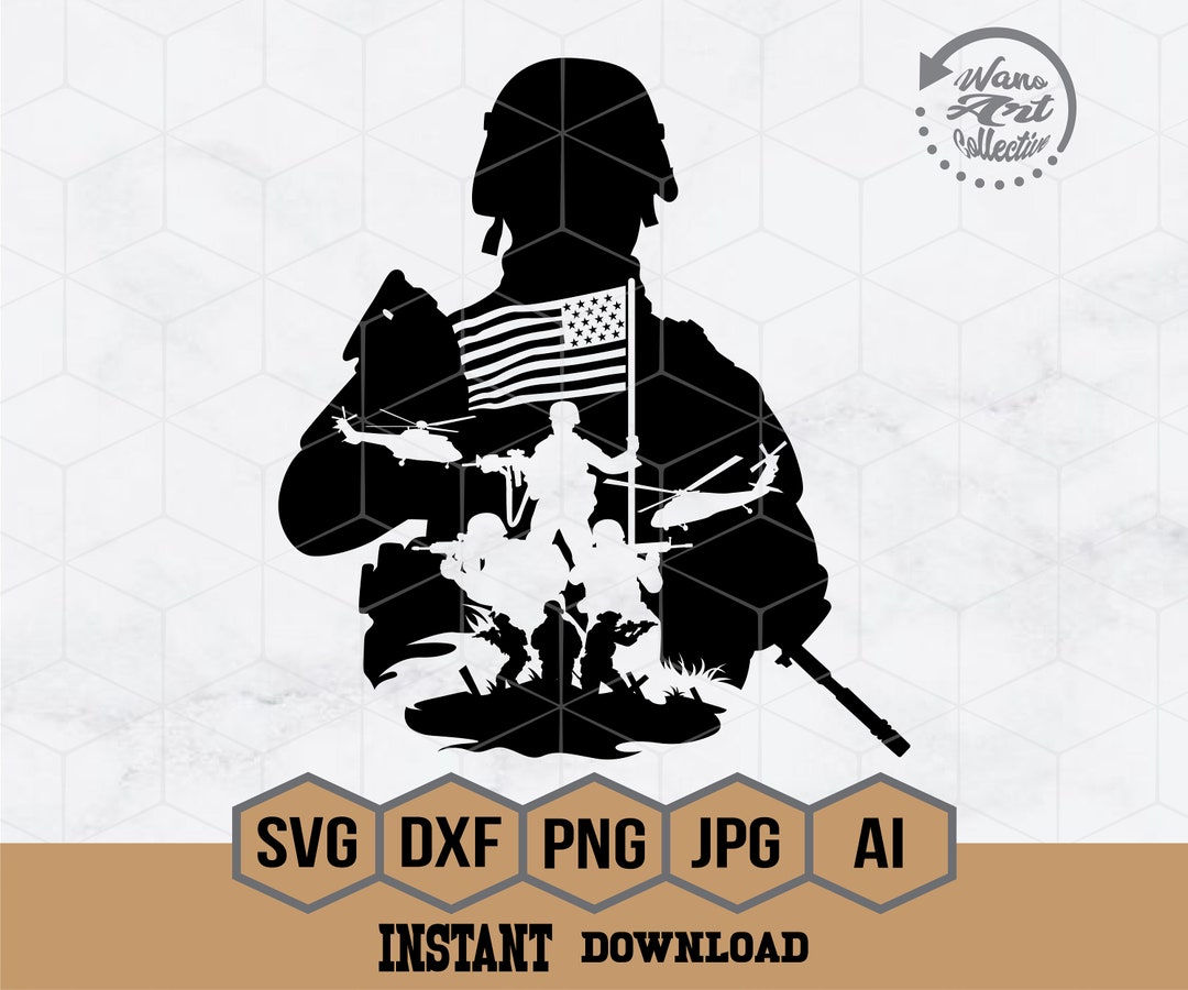 US Soldier SVG, Veteran Soldier Svg, American Troops Svg, Army Svg ...