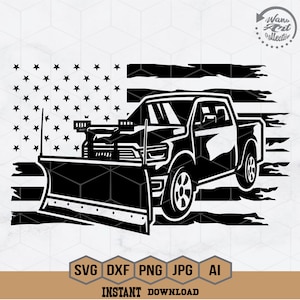 US Snow Truck Svg File | Snow Truck Svg | Truck Svg | Snow Plow Truck ...