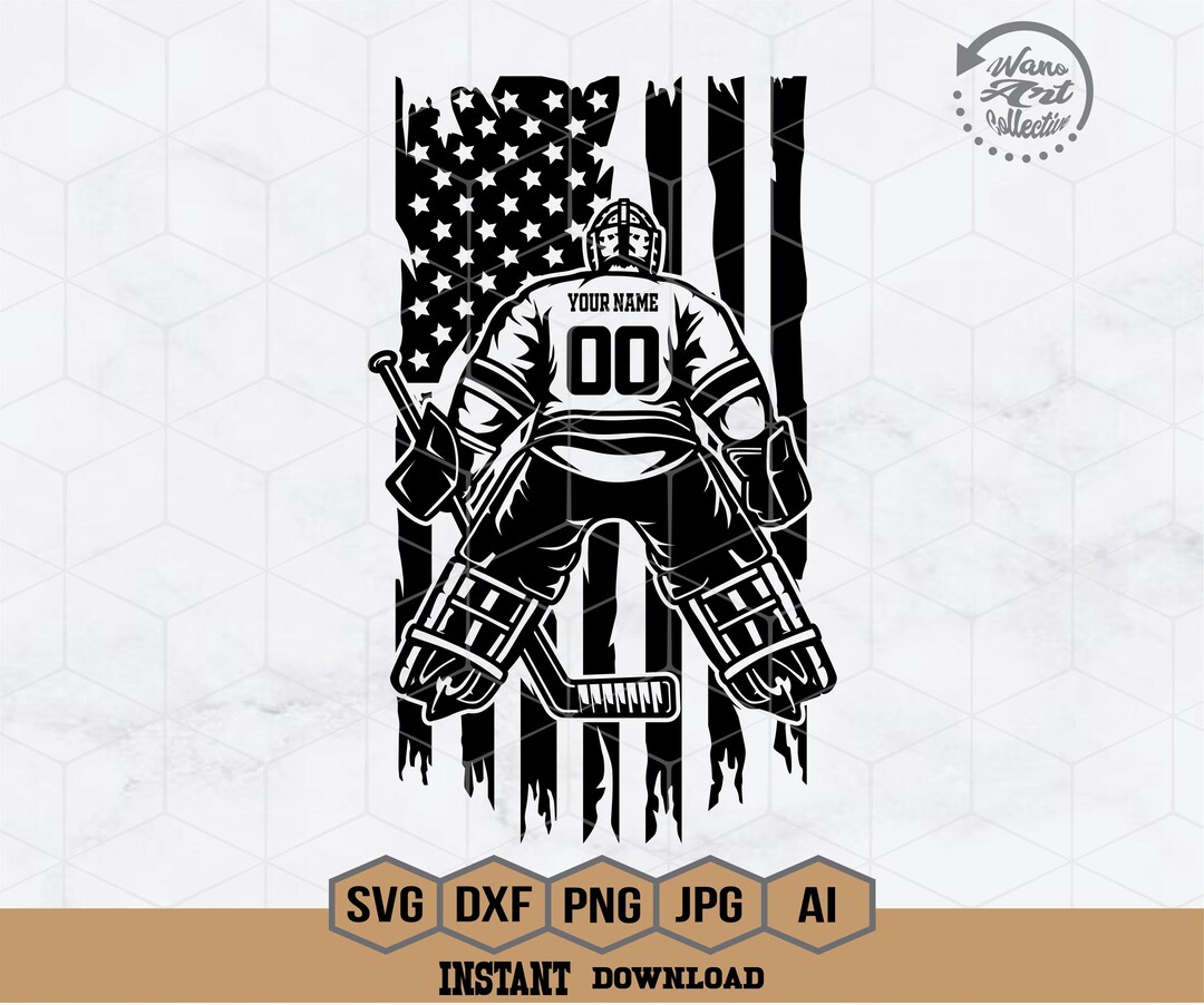 US Goalie Player Svg | Personalized Name | Goalkeeper Svg | Ice Hockey ...