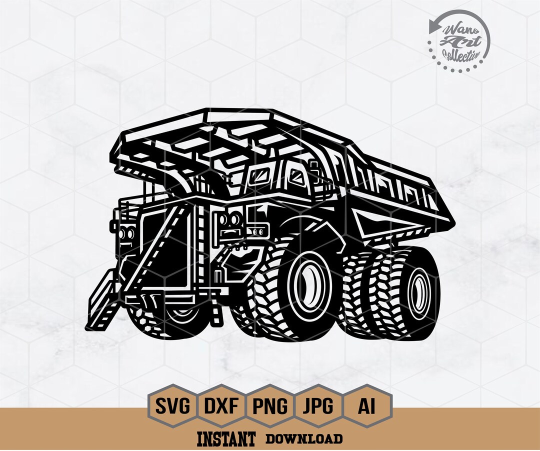Large Quarry Truck Svg | Haul Trucks Svg | Mining Truck Svg | Heavy ...