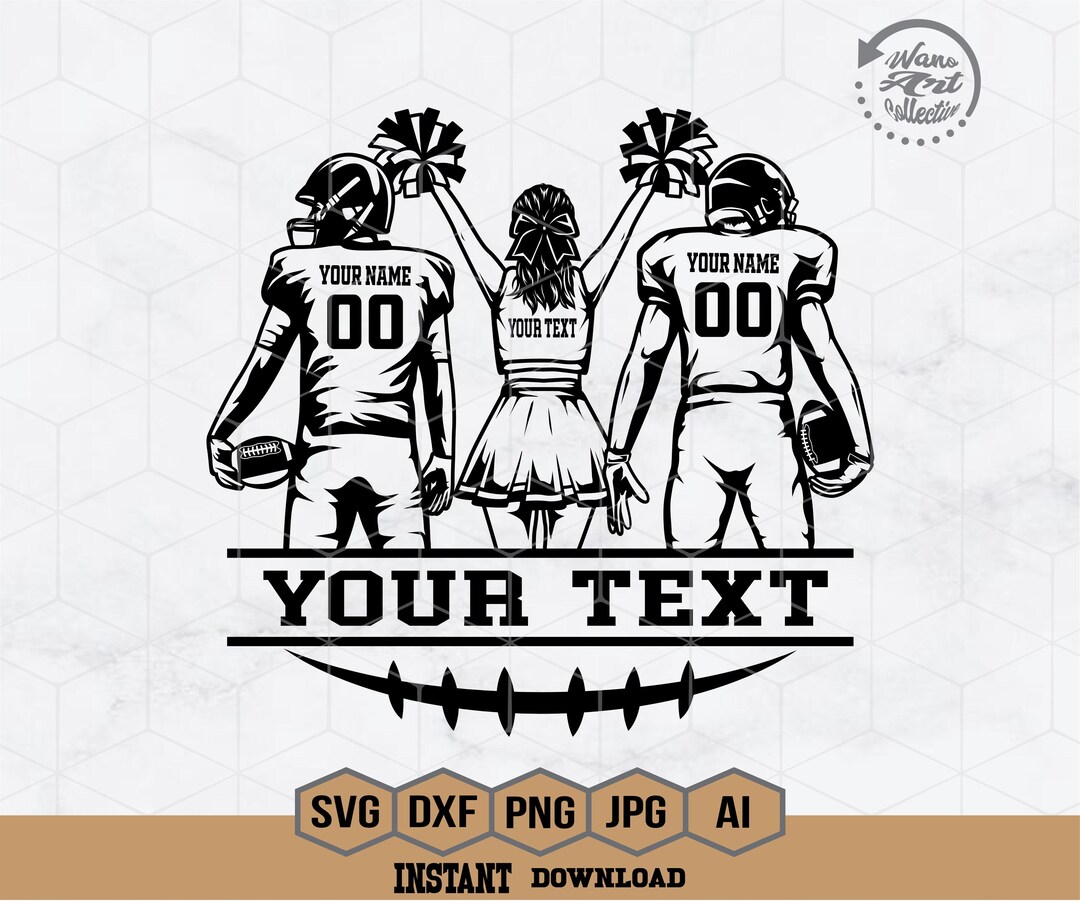 Football Player Svg | Cheerleader Svg | Football Team Svg | Cheerleader ...