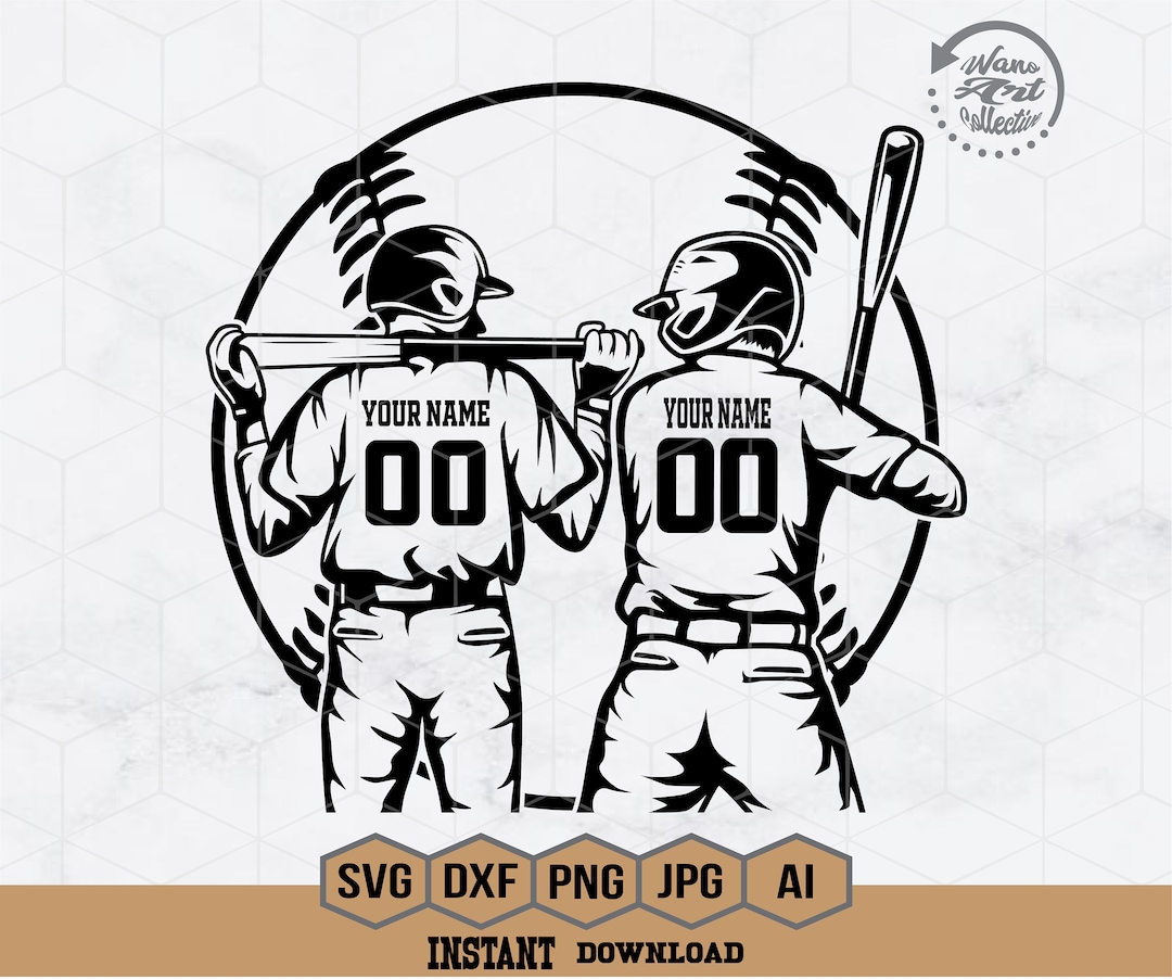 Baseball Two Player Svg | Personalized Name Svg | Baseball Svg ...