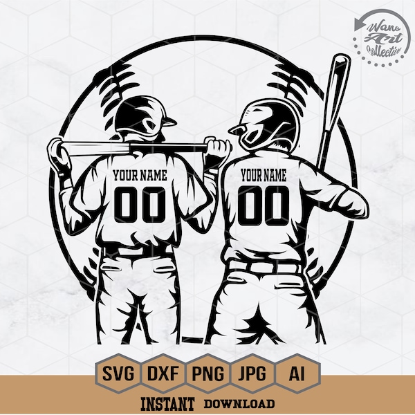 Baseball Name Decals - Etsy