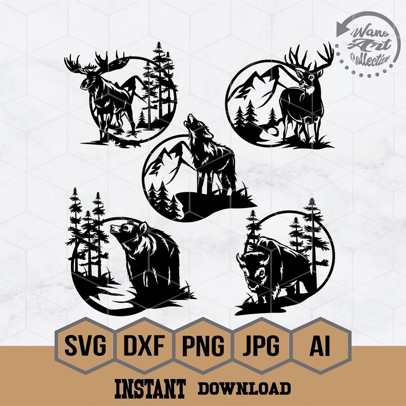 Wildlife Scene Svg - Etsy