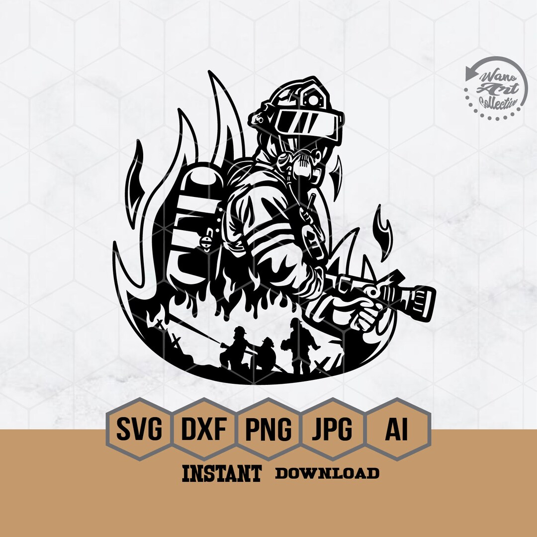 Fire Fighter Svg Fireman Svg Firefighter Dad Svg Rescue - Etsy