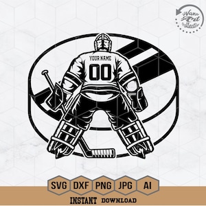 Personalized Name Goalie Player Svg Goalkeeper Svg Ice Hockey Svg ...