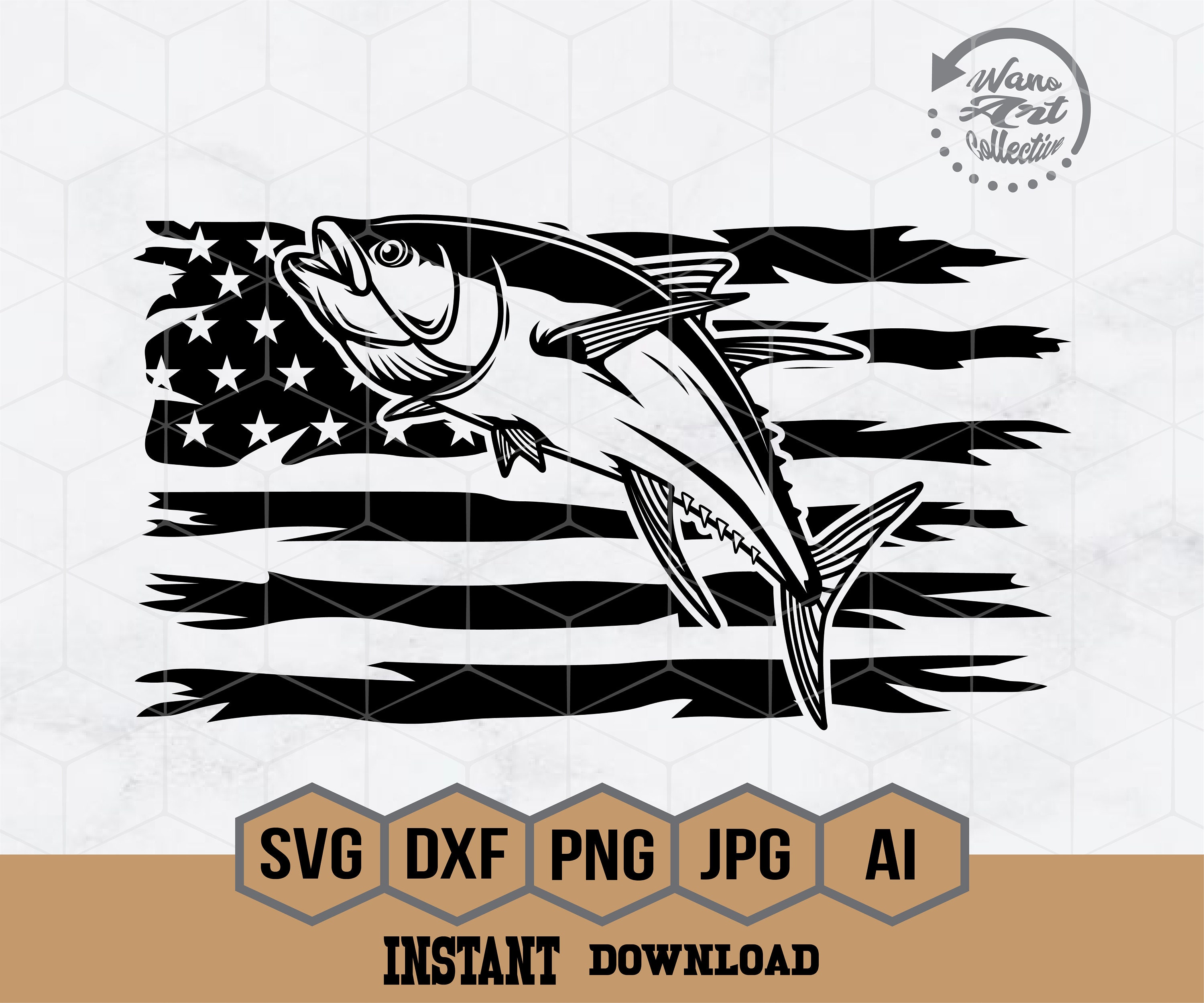 US Tuna Fish Svg Fishing Svg Tuna Fishing Svg Tuna Clipart Tuna Vector ...