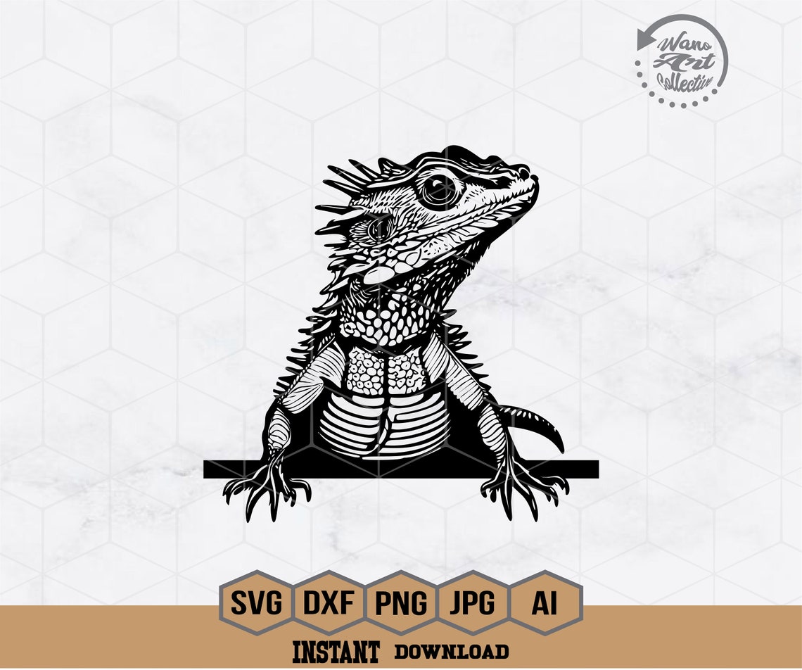 Bearded Dragon Svg | Bearded Dragon Clipart | Komodo Lizard Cutfile ...