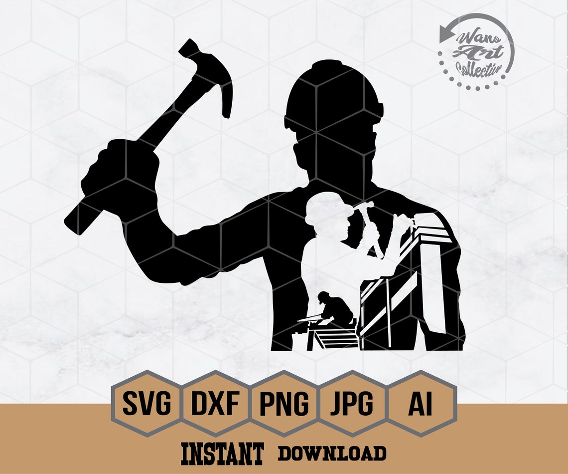Carpenter Silhouette Svg, Contractor Svg, Builder Tools Svg, Repair ...