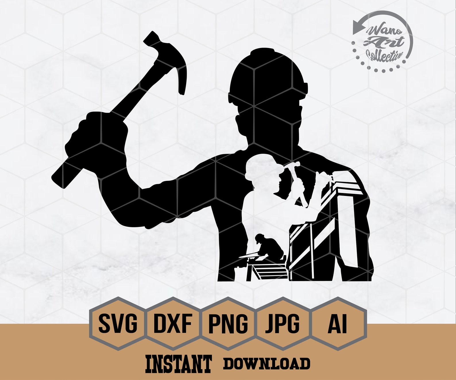 Carpenter Silhouette Svg, Contractor Svg, Builder Tools Svg, Repair ...