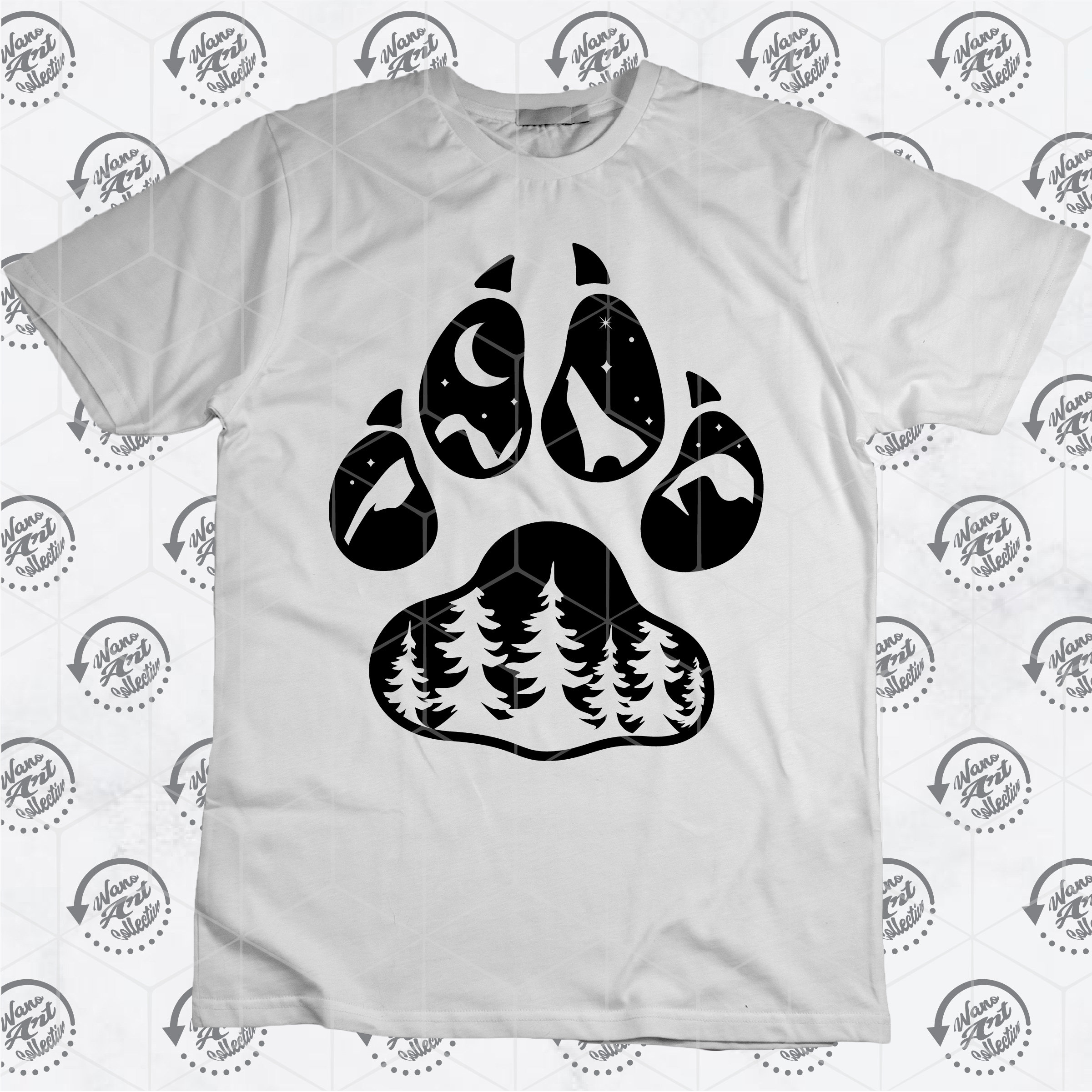 Wolf Paw Scene Svg Wolf Pack Svg Howling Wolf Svg Wild Animal Svg Wolf ...