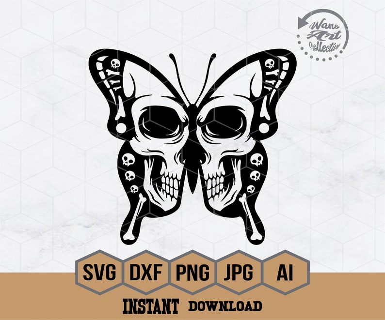 Skull Butterfly Svg | Skeleton Svg | Butterfly Svg | Butterfly Clipart ...