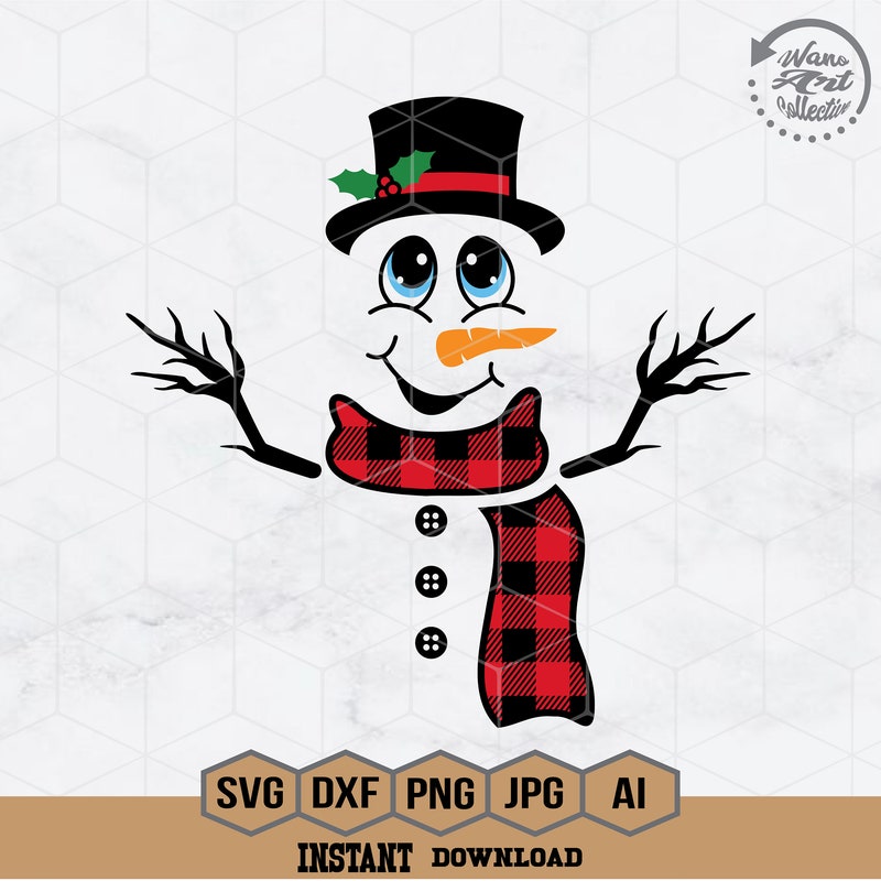 Cute Snowman Svg - Etsy