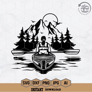 Kayak Girl Svg | Kayak Scene Svg | Adventure Svg | Kayaking Svg | Kayak ...