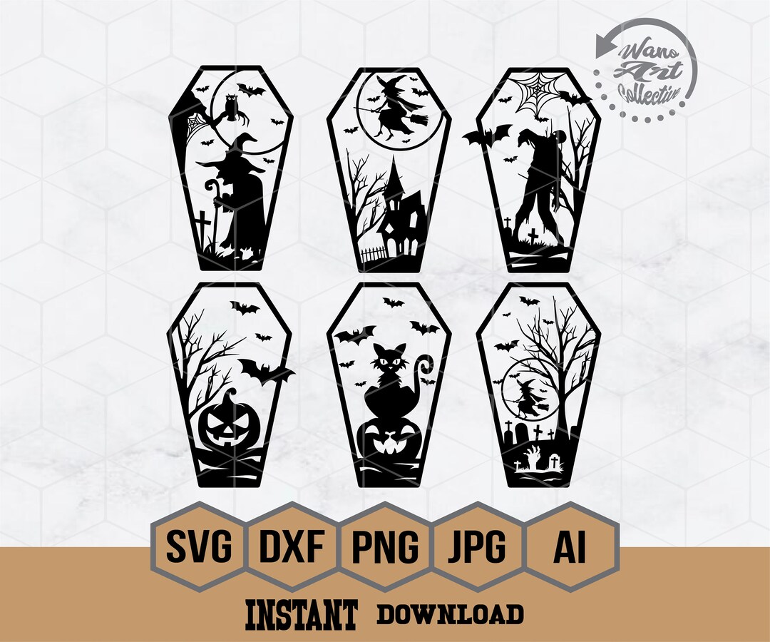 6 Halloween Scene Bundle SVG | Halloween Decor | Trick or Treat Svg ...