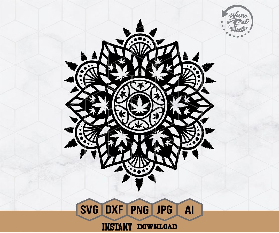 Mandala Weed Svg | Mandala Cannabis Svg | Marijuana Svg | Mandala ...