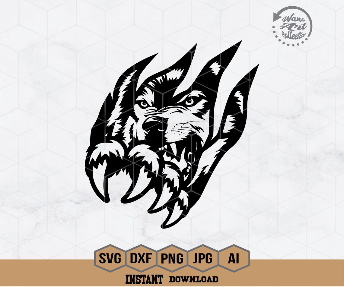 Wolf Scratch Svg Claw Scratch Svg Wolf Claw Svg Howling Wolf Clipart ...