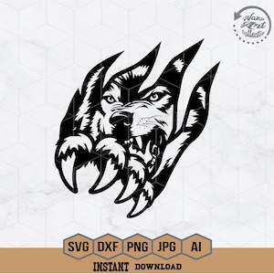 Wolf Scratch Svg | Claw Scratch Svg | Wolf Claw Svg | Howling Wolf ...