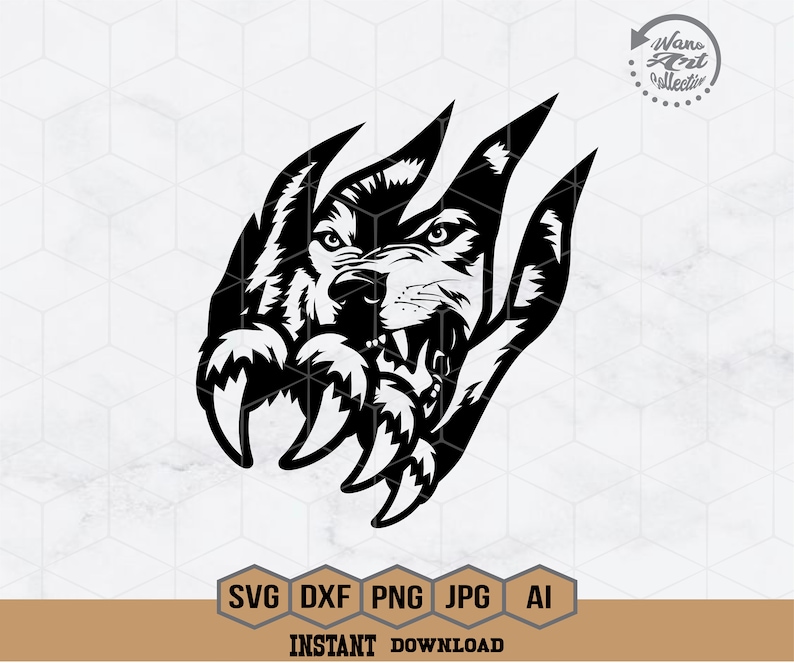 Wolf Scratch Svg Claw Scratch Svg Wolf Claw Svg Howling - Etsy