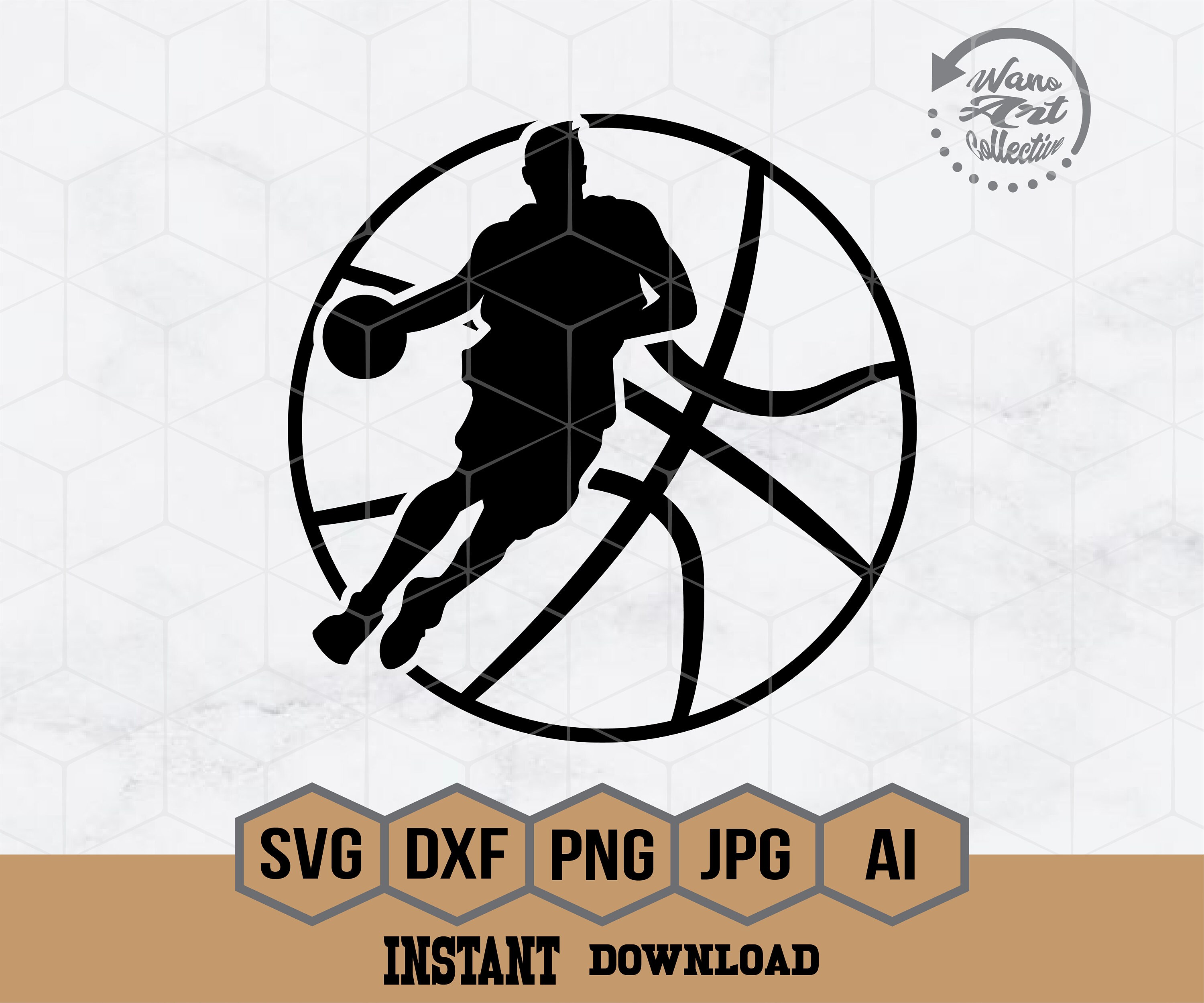 Basketball Player Svg Basketball Svg Dribbling the Ball - Etsy