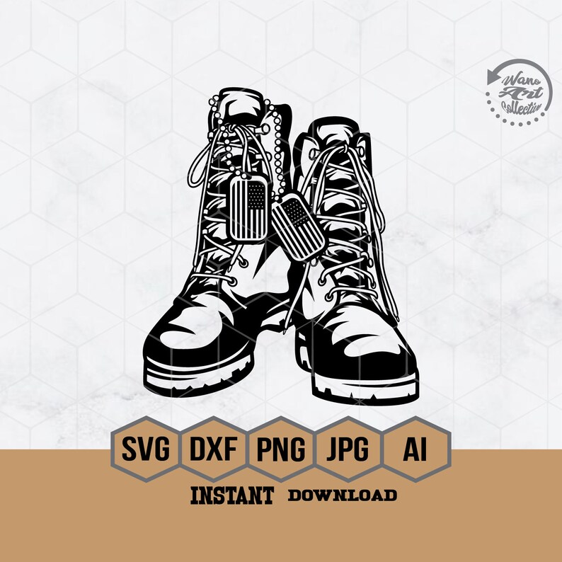 Combat Boots SVG File | Military Shoes Svg | Veteran Shoes Svg | Combat ...