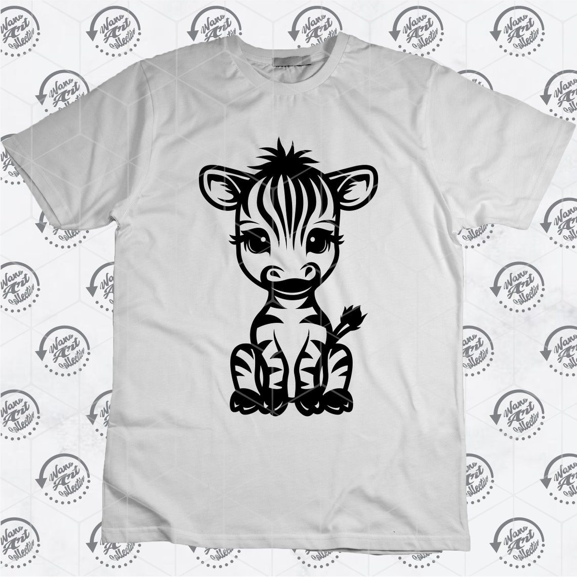 Cute Baby Zebra Svg Baby Animal Clipart Jungle Cut File - Etsy