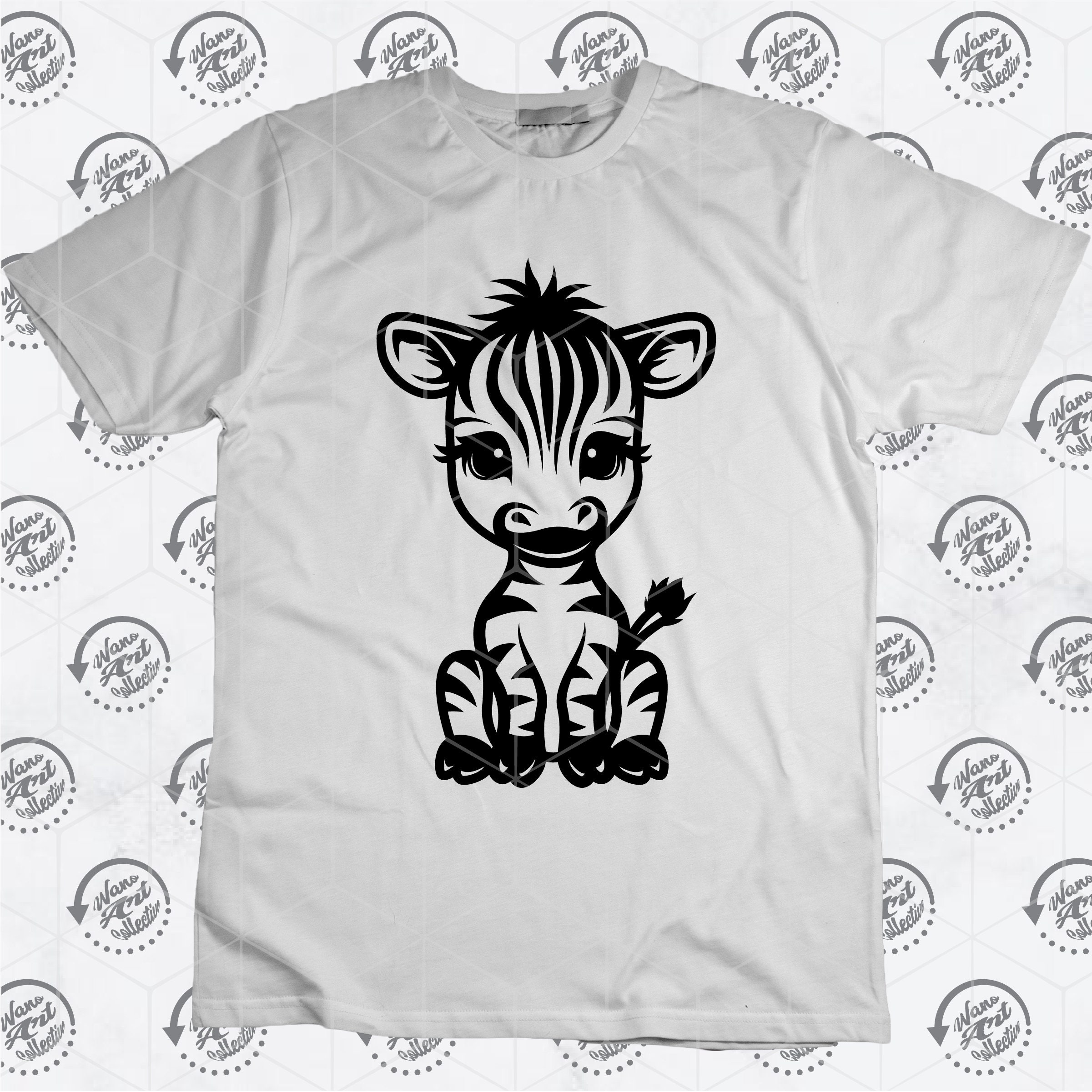 Cute Baby Zebra Svg Baby Animal Clipart Jungle Cut File - Etsy