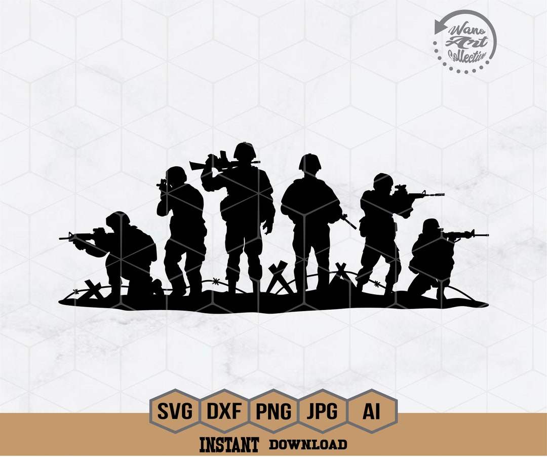 Soldier Svg | Veteran Svg | Army Svg | Combat Scene Svg | Memorial Day ...