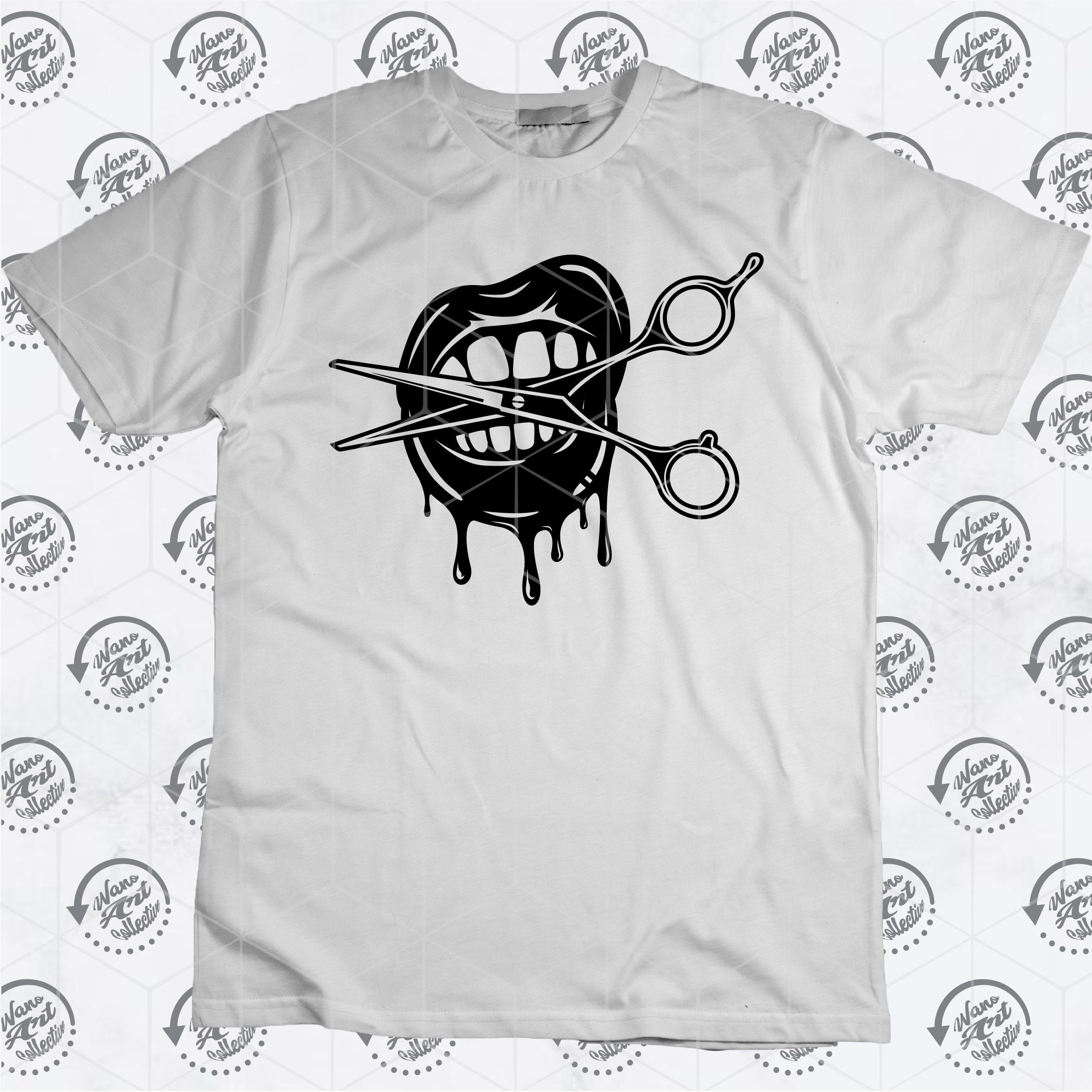 Lips Bite Scissors Svg Dripping Lips Svg Hair Stylist Svg Barber Svg ...