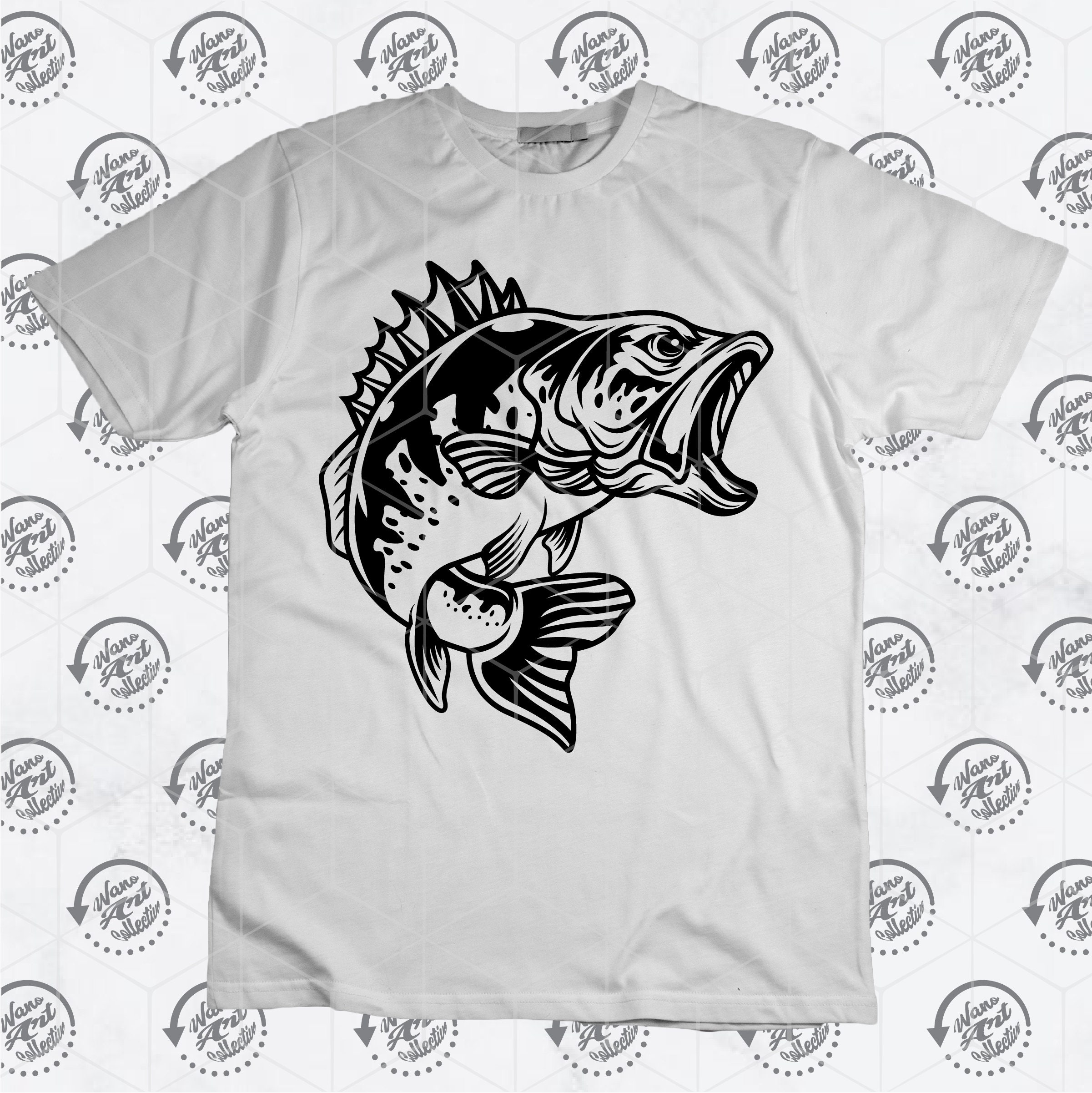 Bass Fish Svg, Bass Fishing, Bass Jumping Svg, Freshwater Fish Svg ...