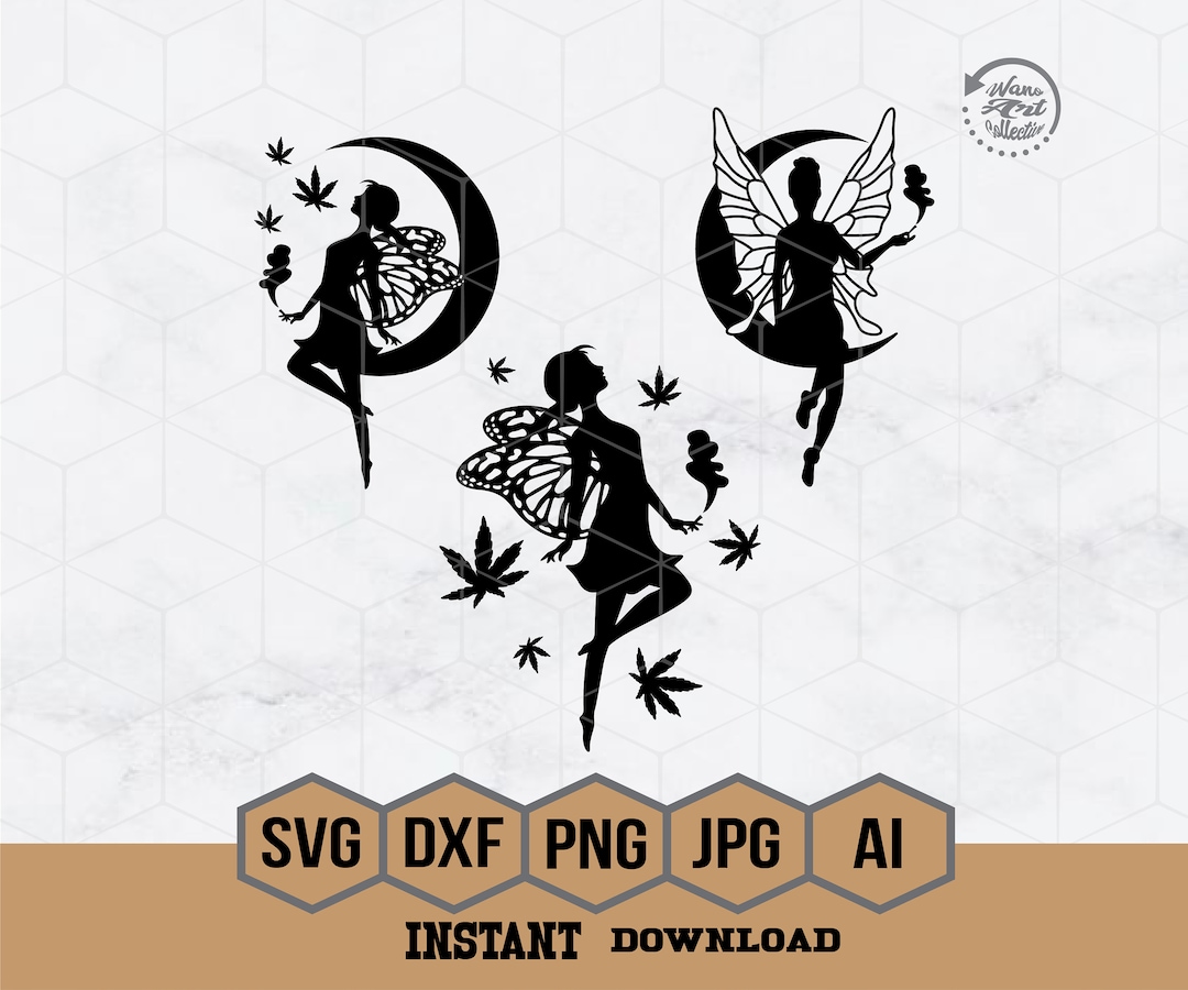 Fairy Smoking Weed Svg | Fairy Weed Svg | 3 Fairy Svg | Fairy Clipart ...