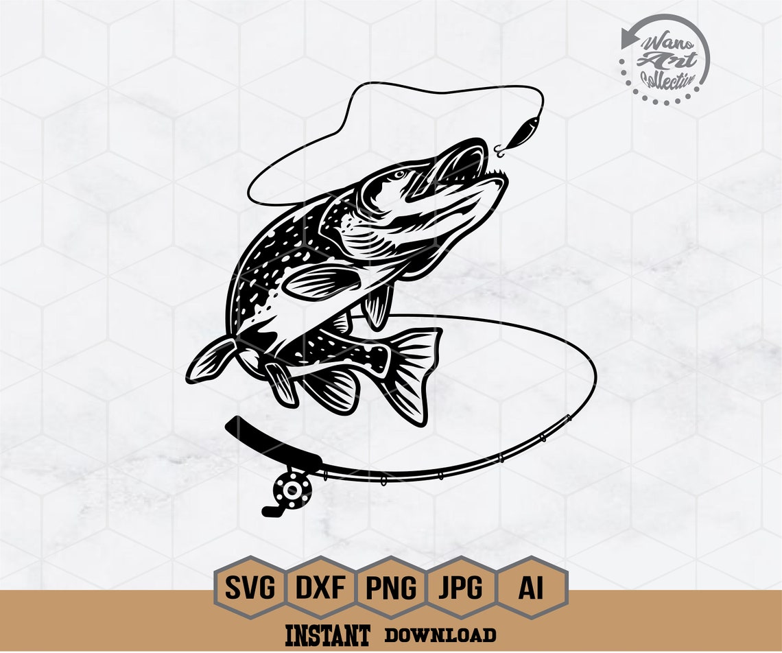 Pike Fishing Svg Pike Fish Svg Fisherman Svg Fishing Shirt Pike Fish ...