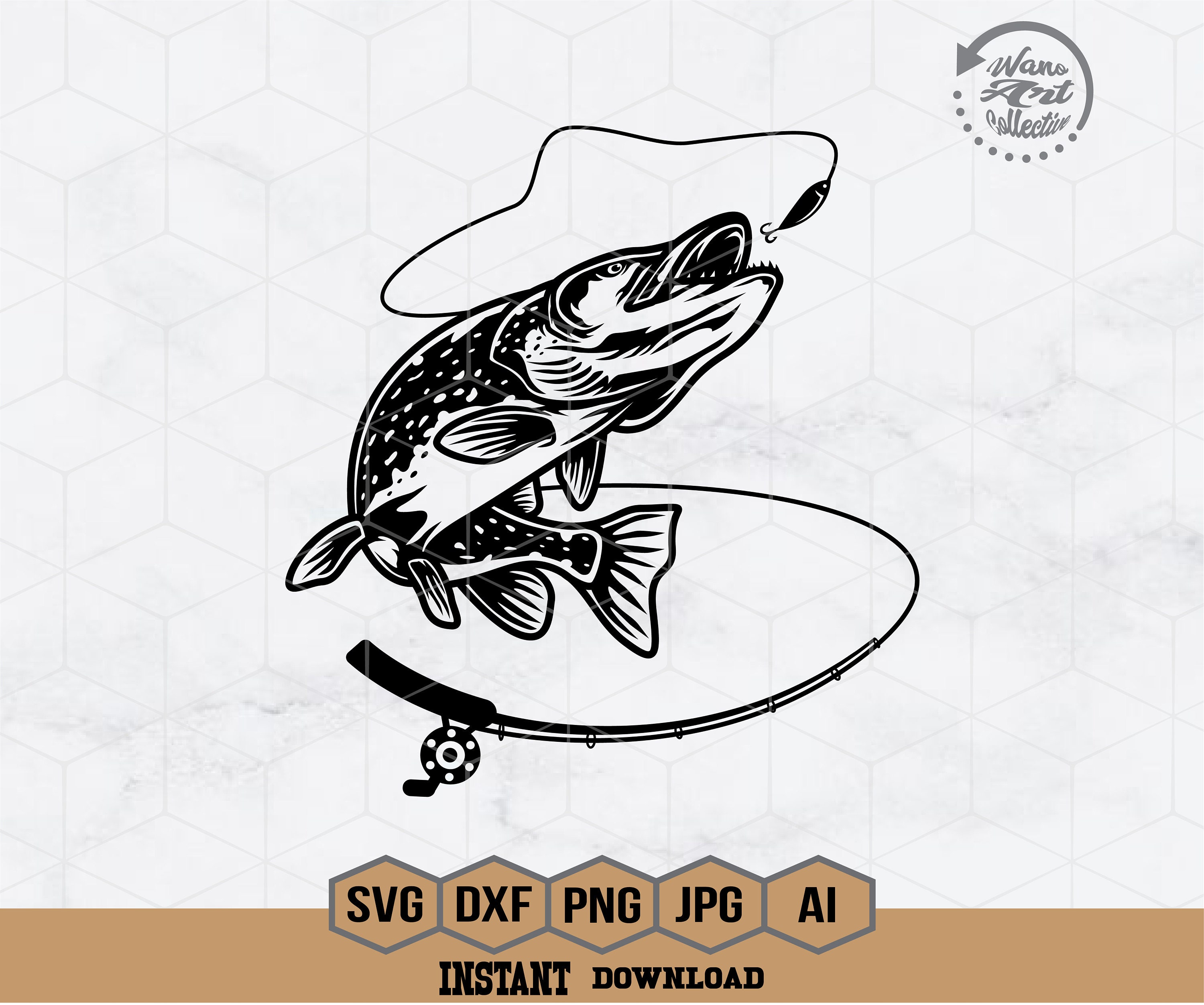 Pike Fishing Svg Pike Fish Svg Fisherman Svg Fishing Shirt Pike Fish ...