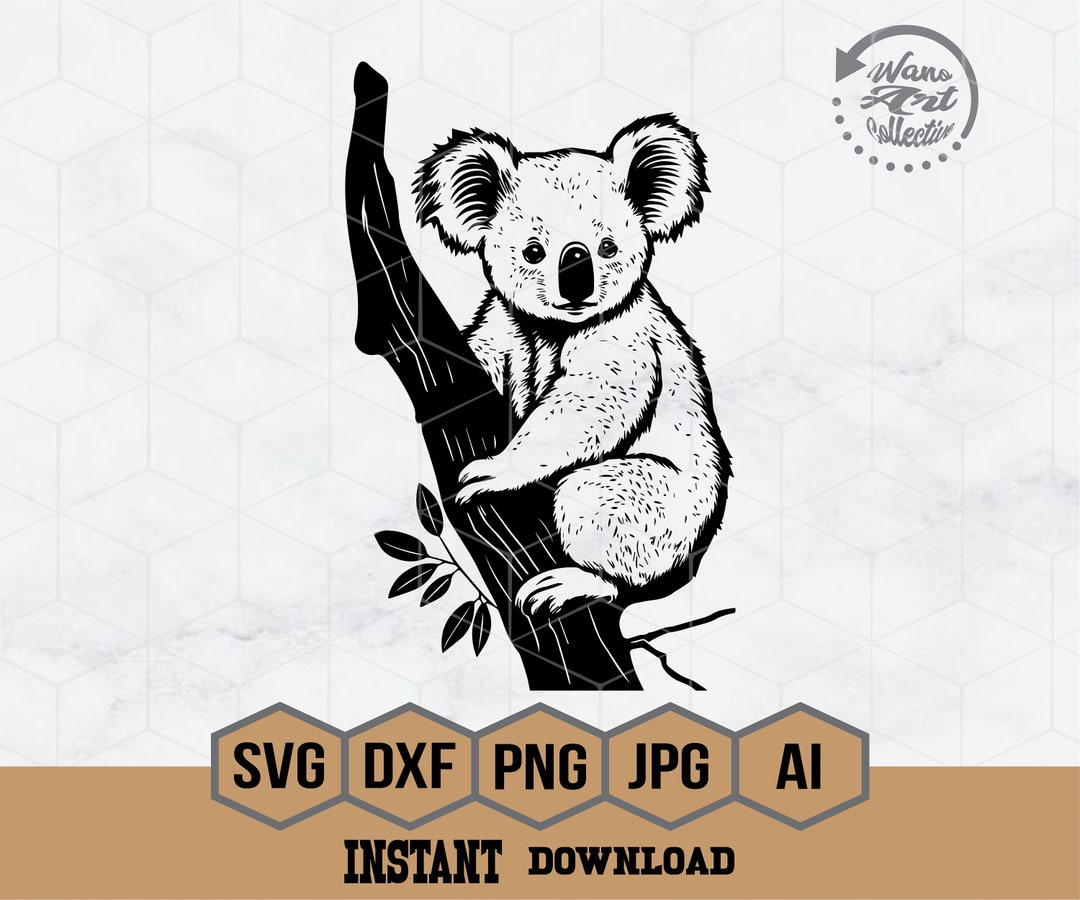Cute Koala Bear Svg File | Giant Koala Svg | Australian Animal Svg ...