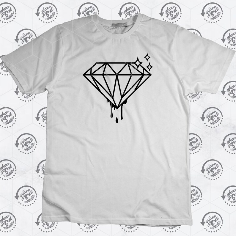 Dripping Diamond Svg Crystal Svg Gemstone Svg Diamond Clipart Melanin ...