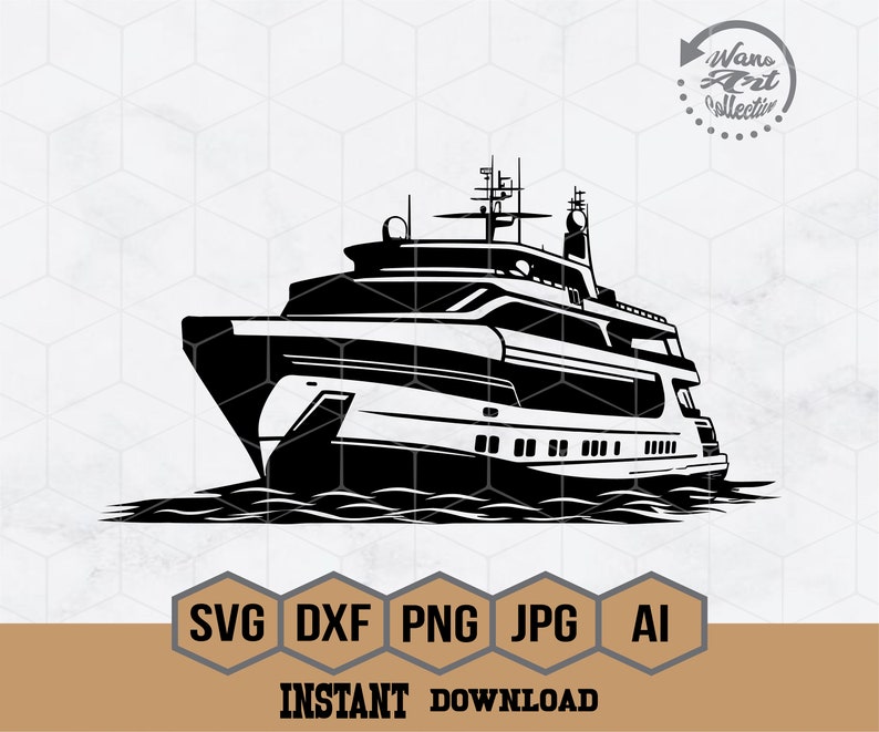 Yacht Svg | Speed Boat Clipart | Luxury Yachts Cut File | Recreational ...
