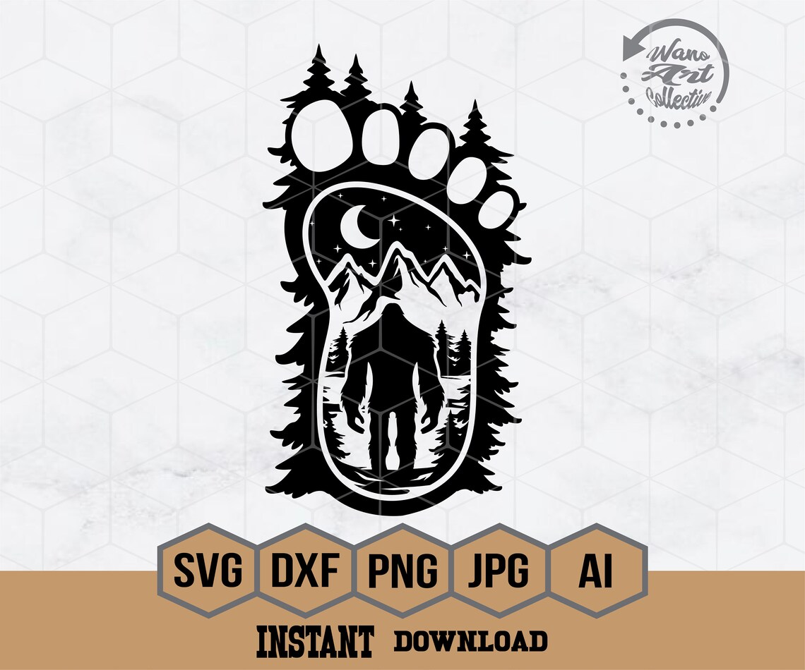 Bigfoot SVG | Big Foot SVG | Wild Monster Svg | Forest Scene Svg ...