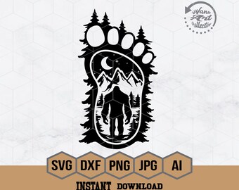 Three Bigfoot SVG | Big ,foot SVG | Wild Monster Svg | Big Foot Svg Cut ...