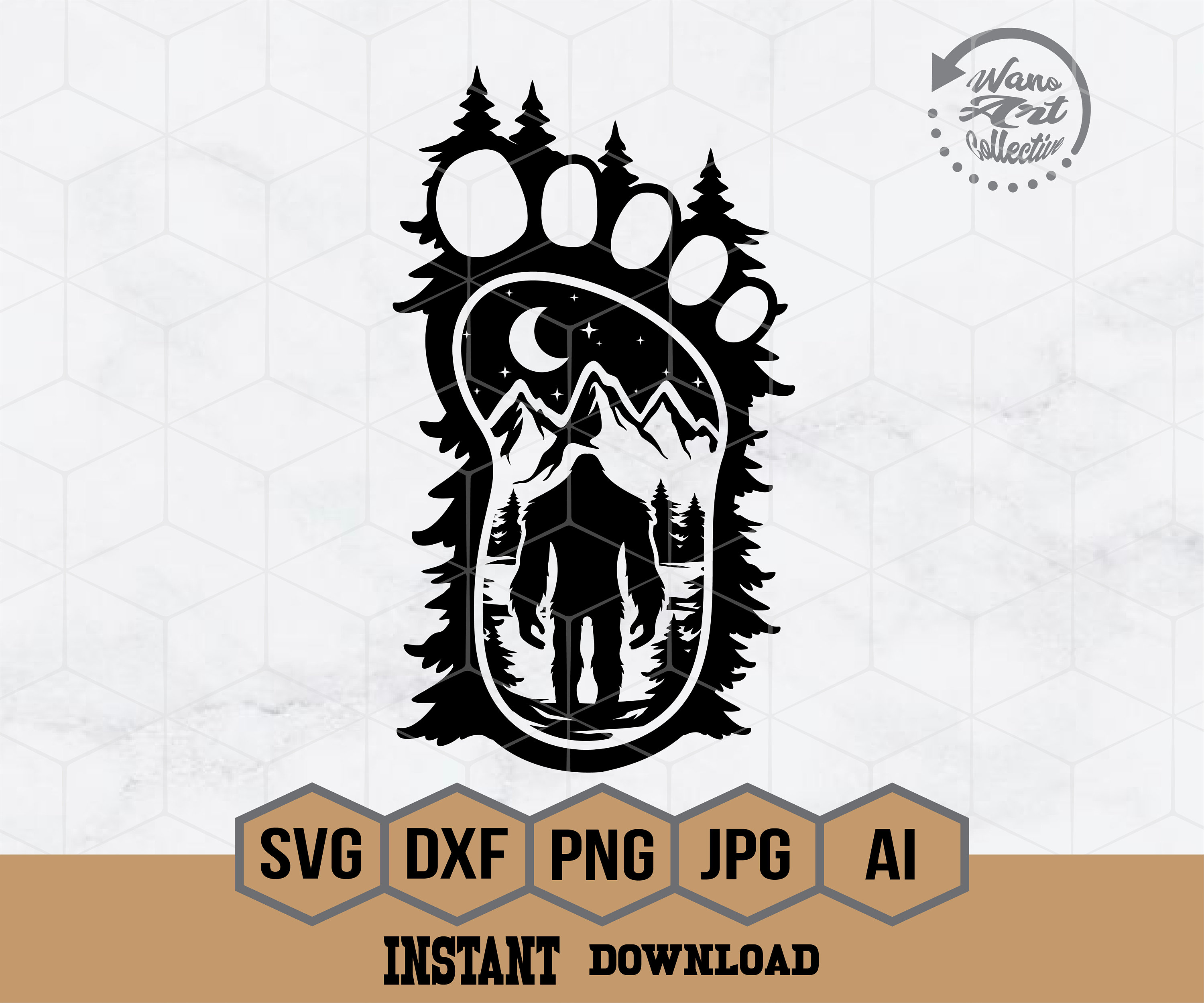 Bigfoot SVG | Big Foot SVG | Wild Monster Svg | Forest Scene Svg ...